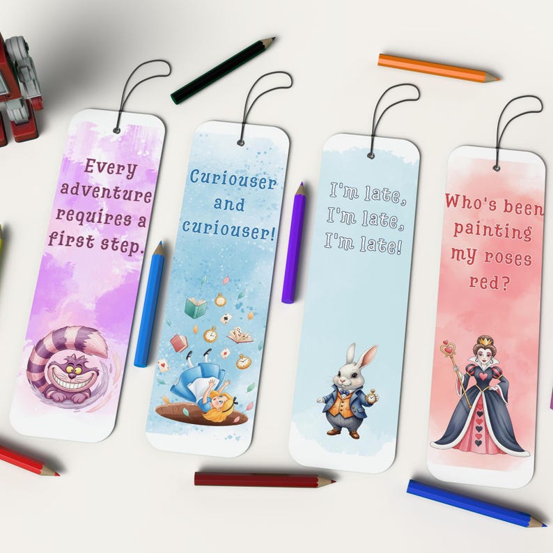 Wonderland Bookmark Set, Bookish Library Gift (digital Download) - Etsy