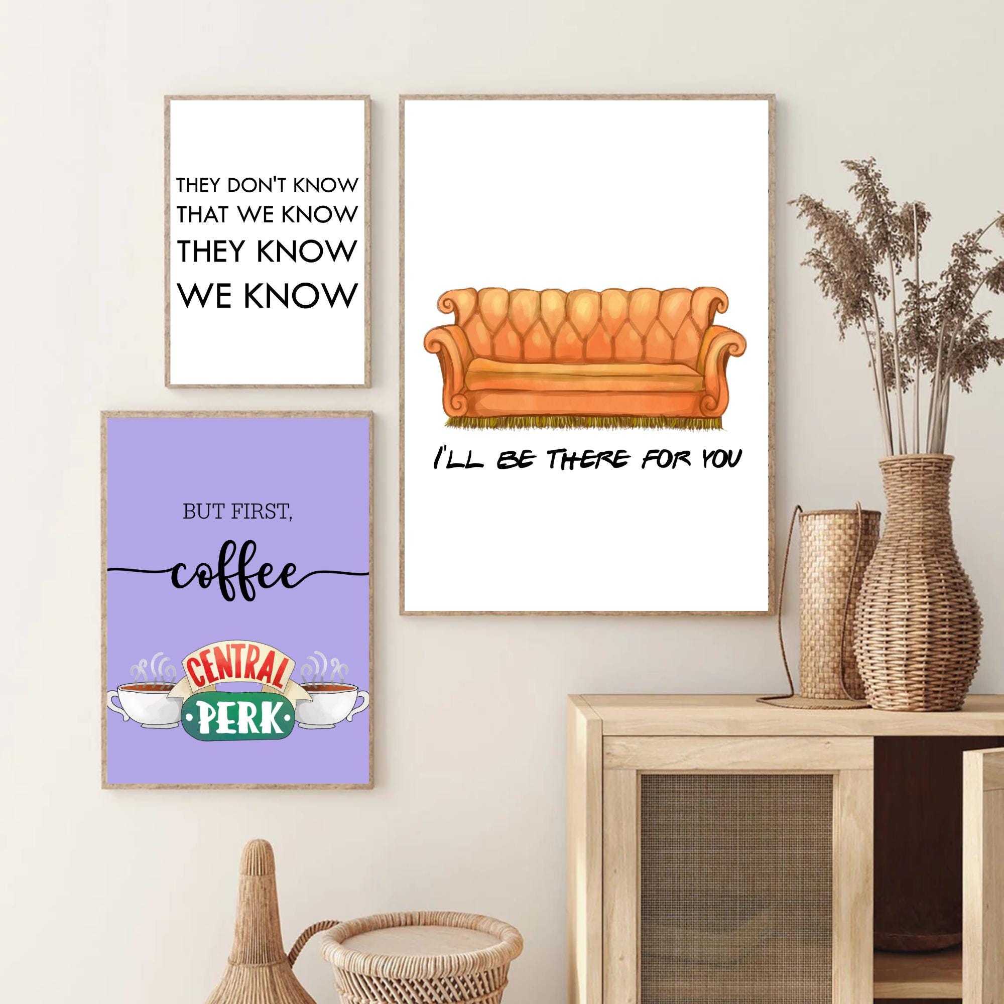 Friends TV Show Inspired Fan Art Fandom Print Central Perk Coffee Shop ...