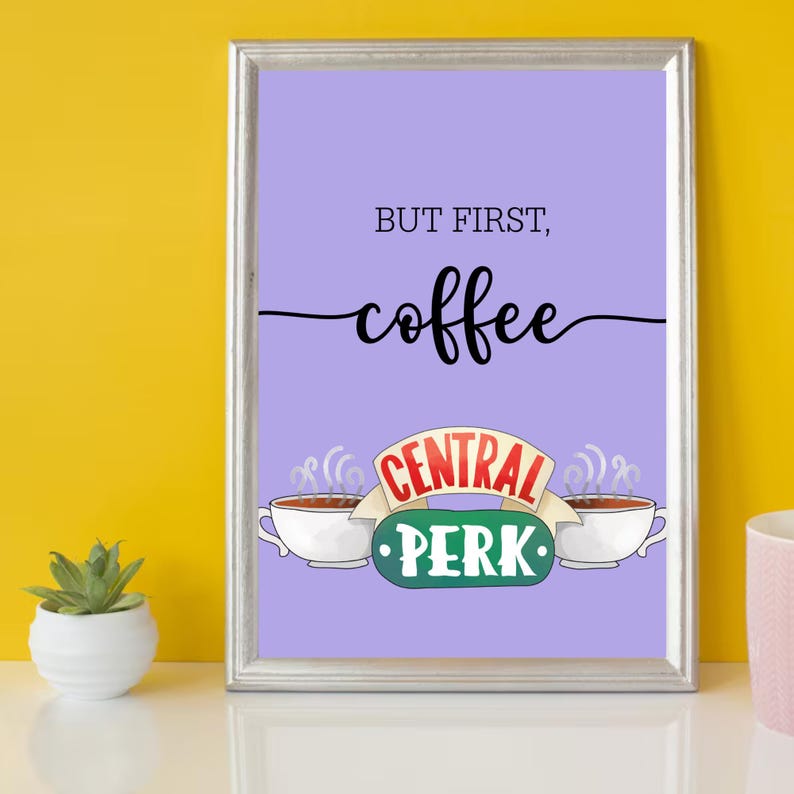 Friends TV Show Inspired Fan Art Fandom Print Central Perk Coffee Shop ...