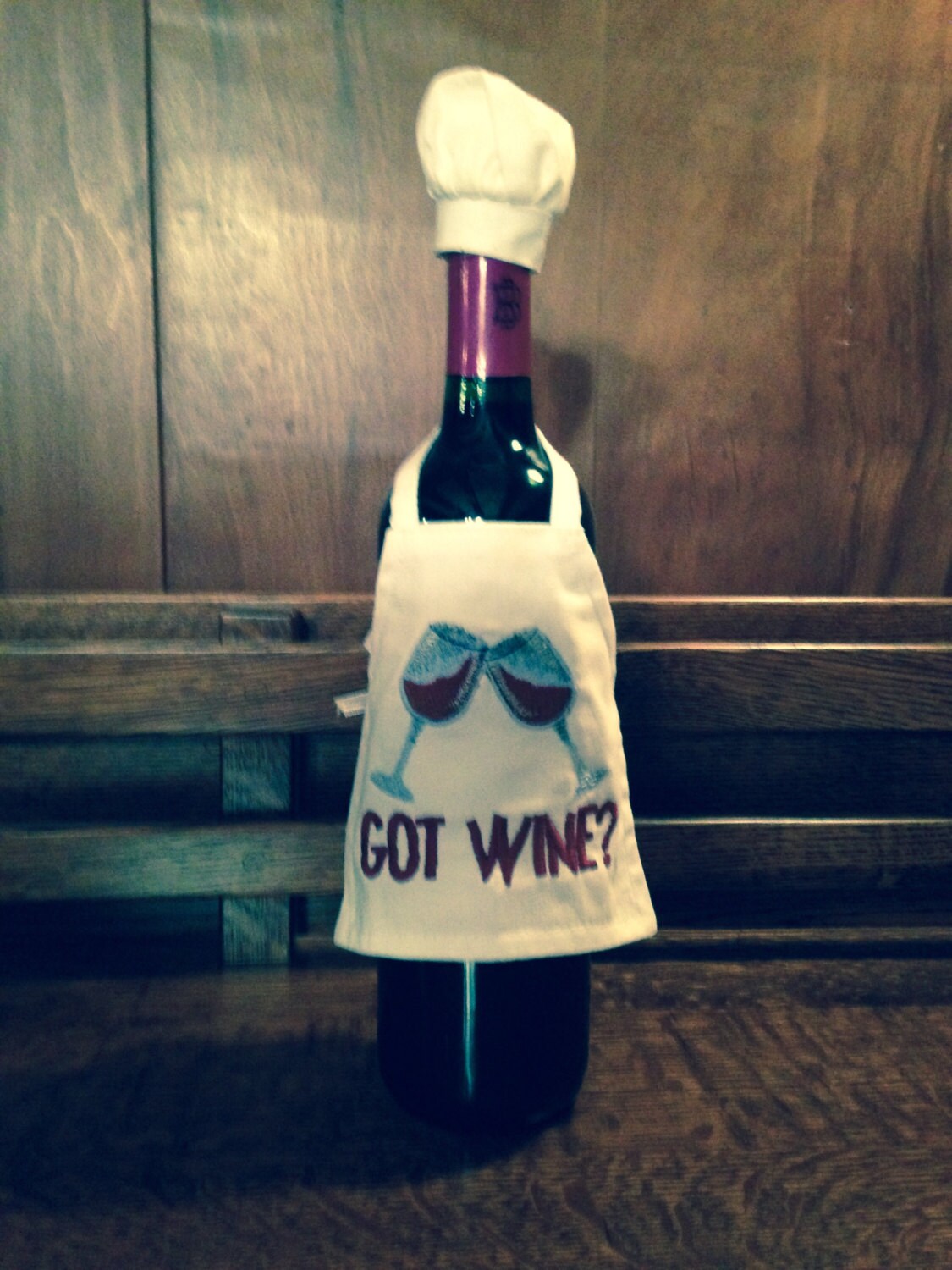 Wine Bottle Apron With Chef's Hat - Etsy