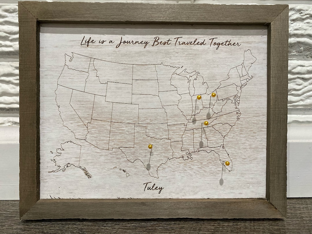 Life is an Adventure US Map - Personalized Anniversary Wedding Map Gift ...