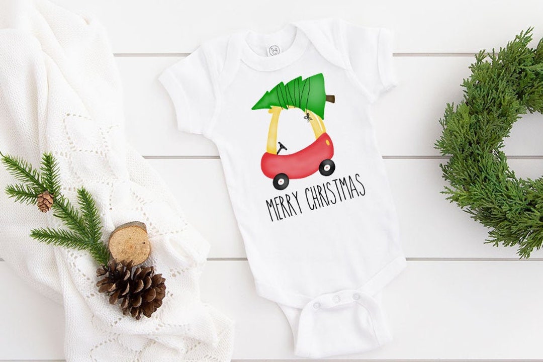 Little Car With Christmas Tree Onesie Christmas Vacation Baby Onesie ...