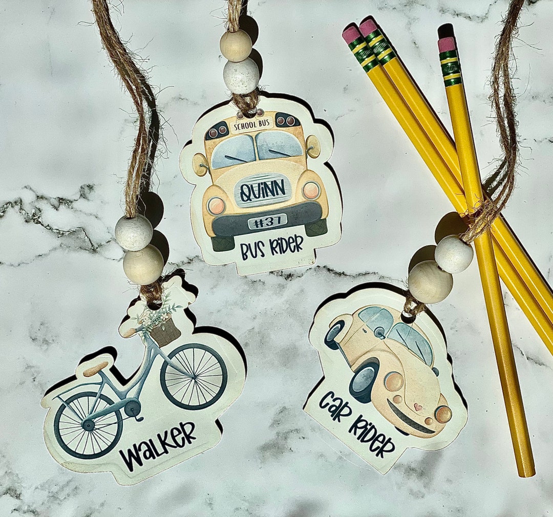 Bus Rider Book Bag Tag - Walker Book Bag Tag - Car Rider Book Bag Tag ...