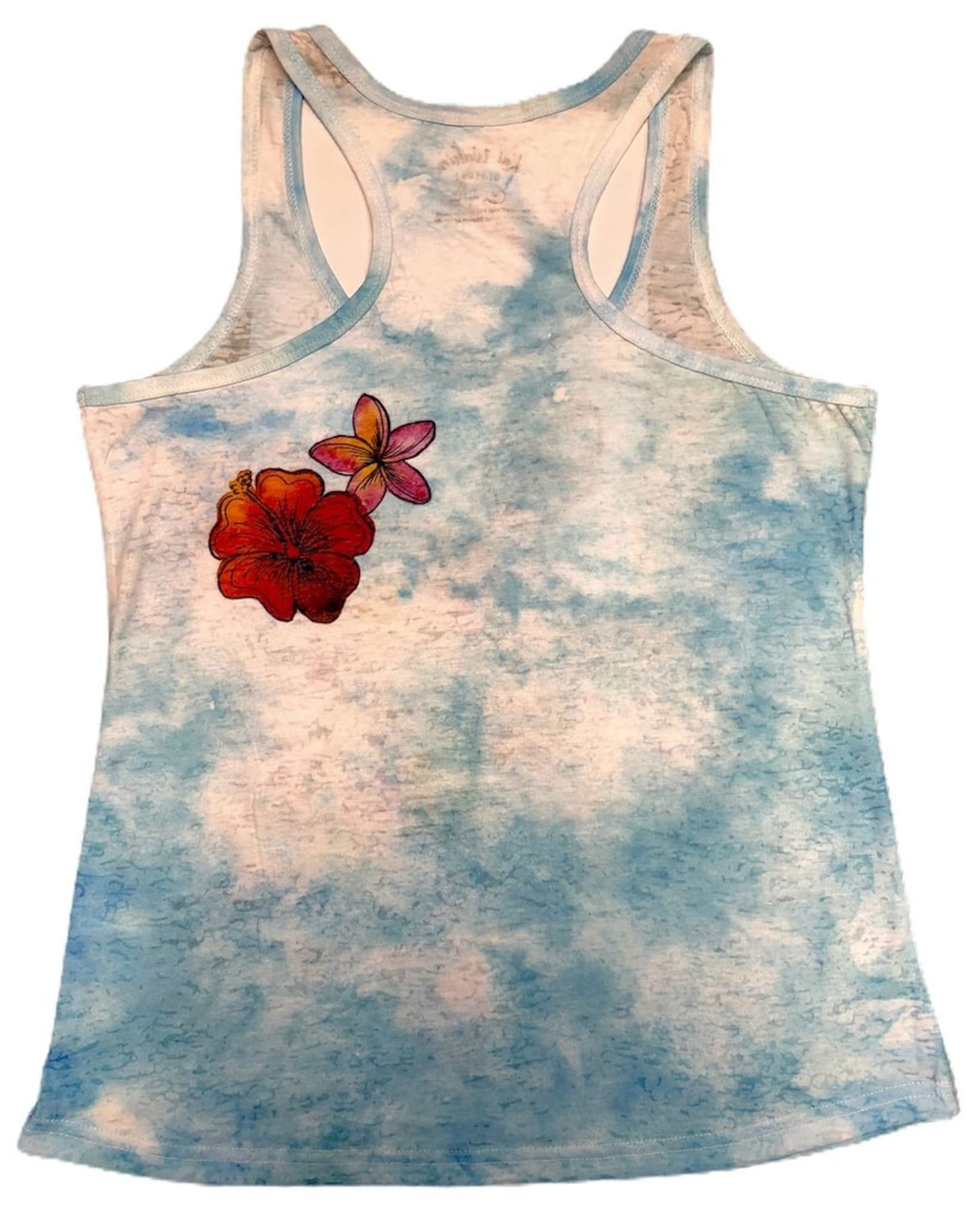 Kai Wahine Designs Hawaiian Lace Honu Women's Burnout Racerback Tank ...