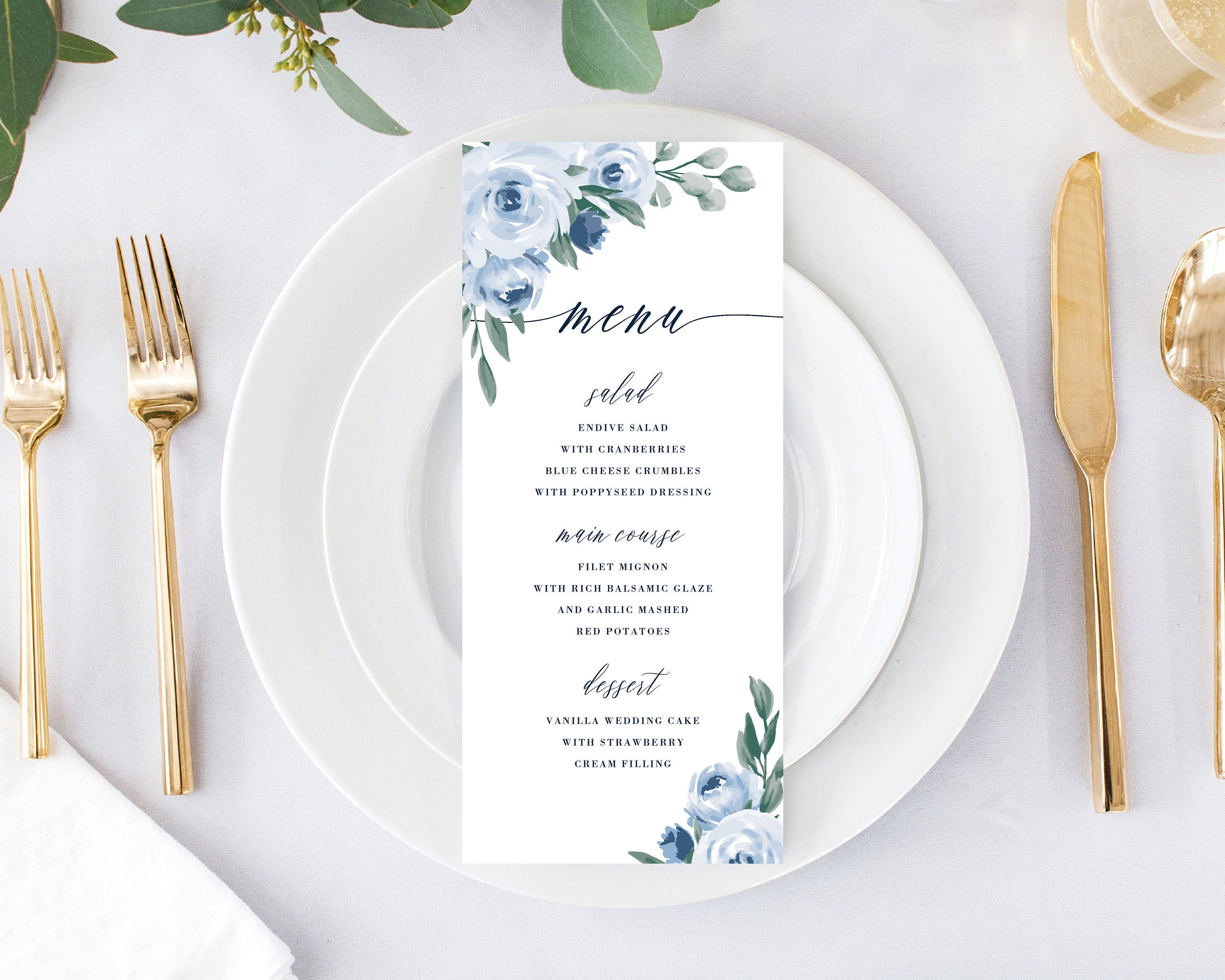  Wedding Menu Printable Template Printable Menu Menu Etsy Canada