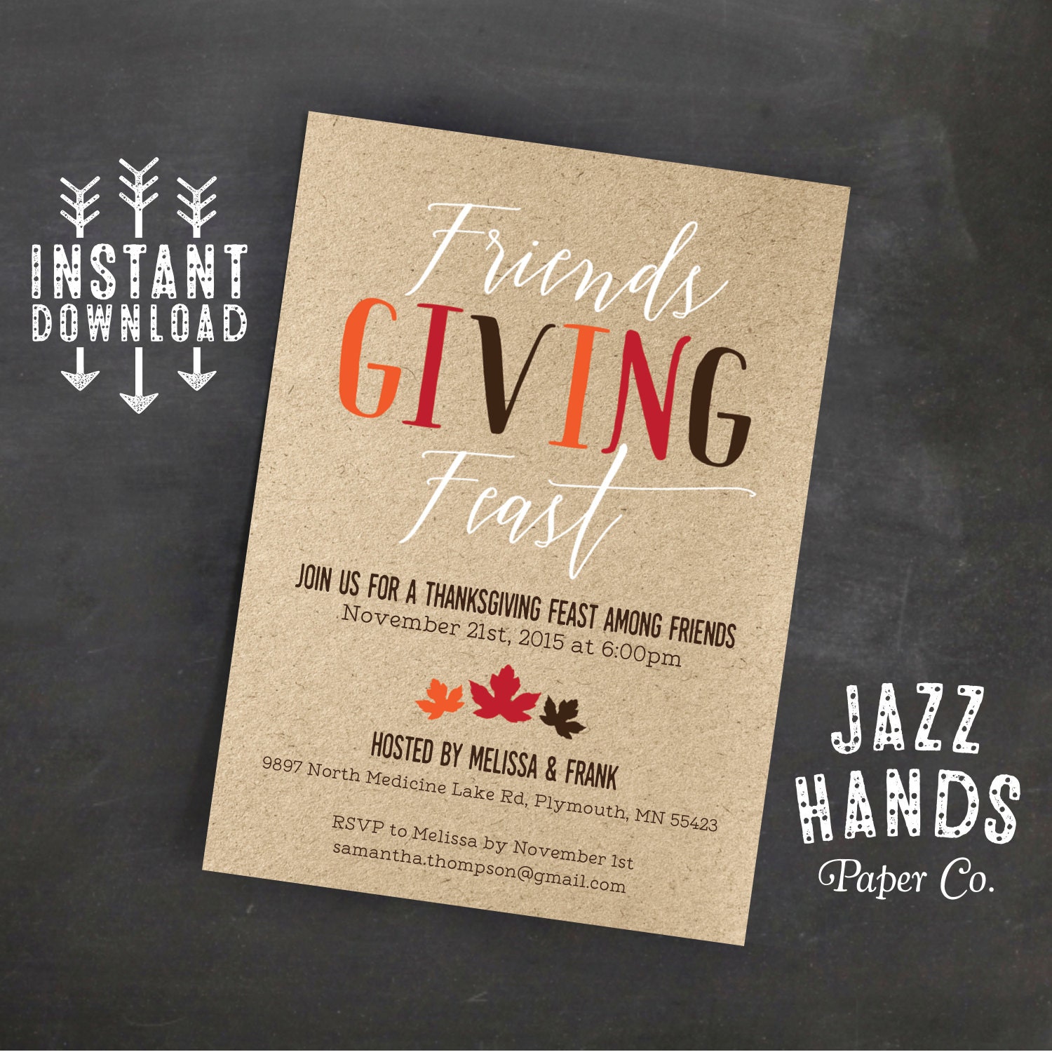 Friendsgiving Invitation Template Etsy