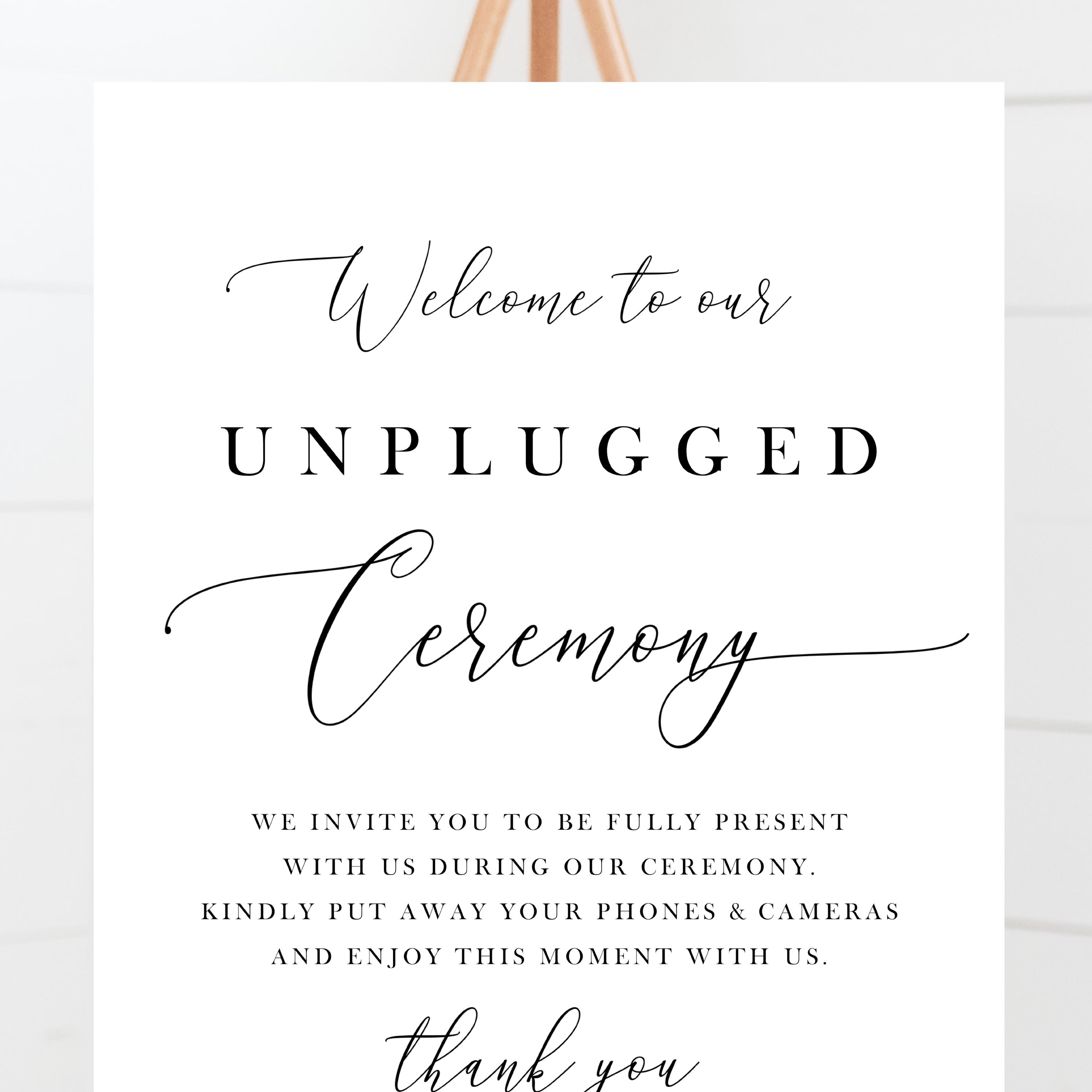 Unplugged ceremony sign - lomicy