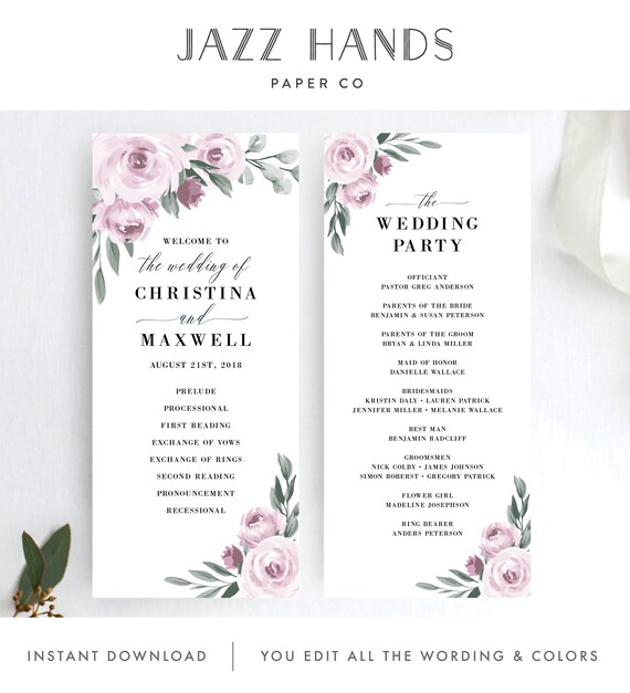 4x9 wedding program printing | Beachweddingtips.com