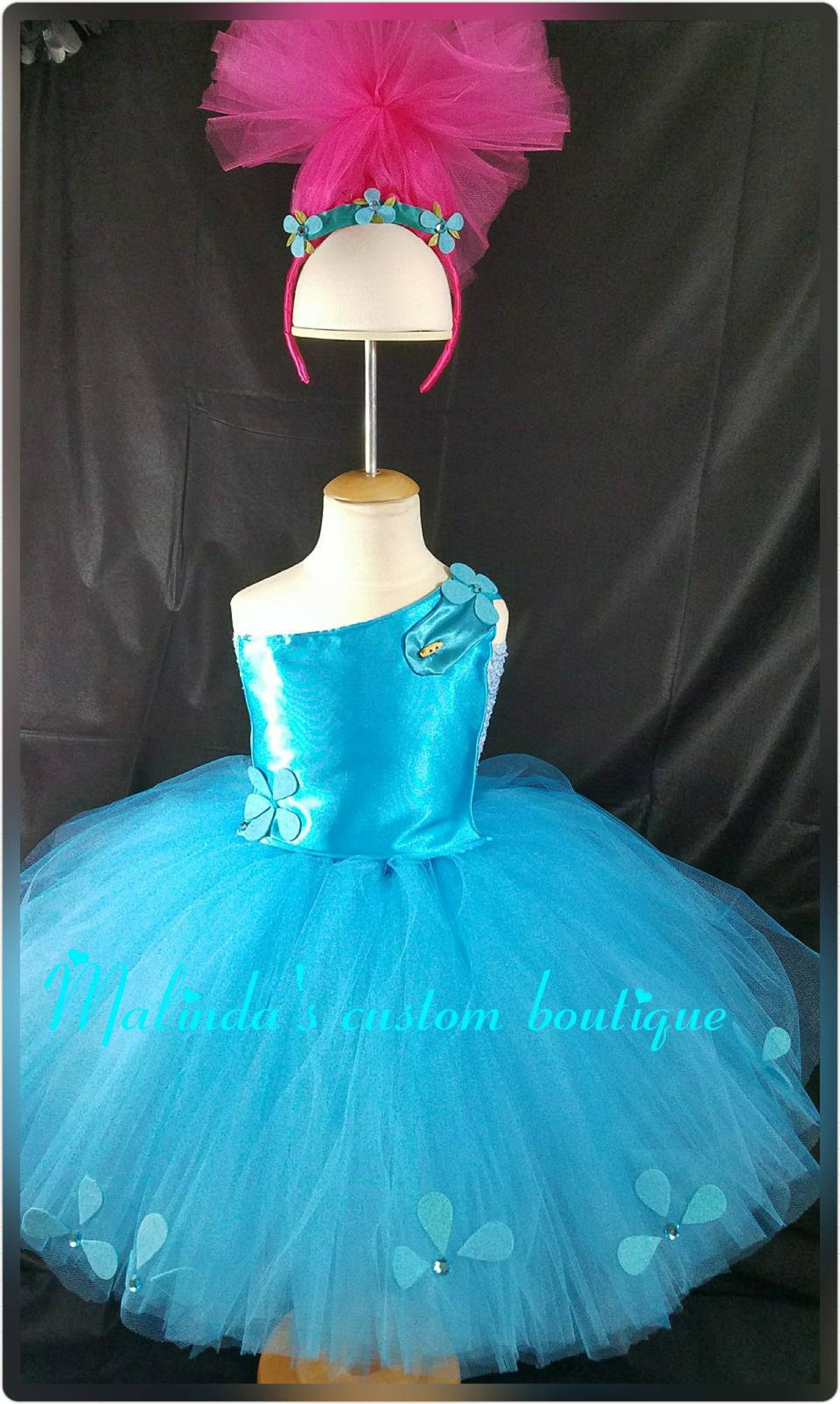 Poppy Jewel Costume With Gem Headpiece Poppy Troll Tutu - Etsy