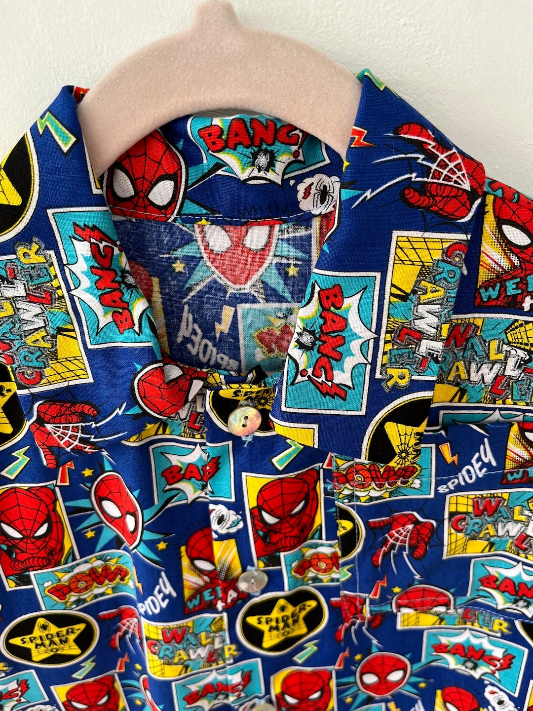 Superhero Button Down Shirt for a 5-6 , Spiderman, Gift Idea, Long ...