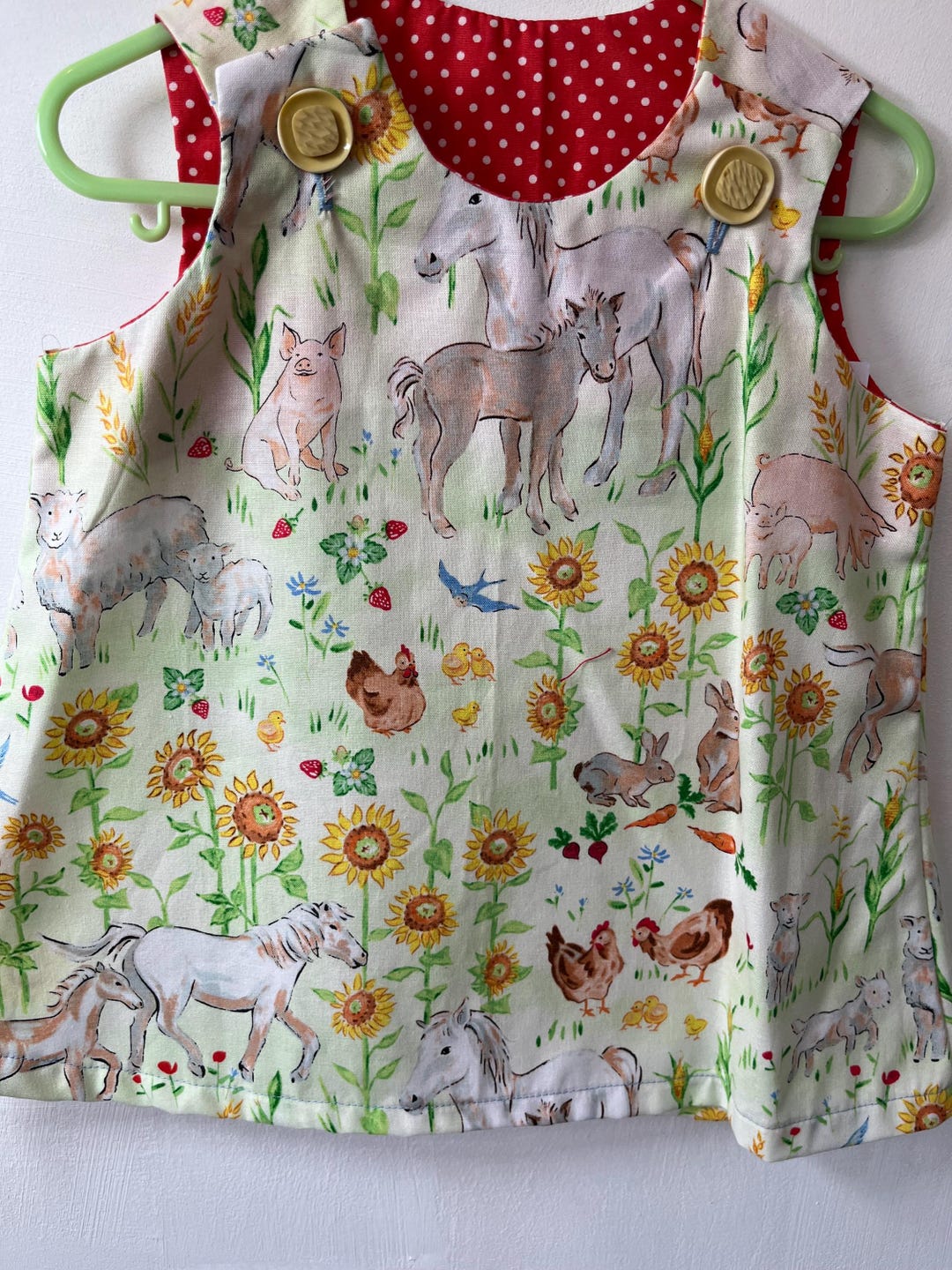 Cute Farm Animal Pinafore Fore a 2-3 Year Old. Gift Idea, Layering ...