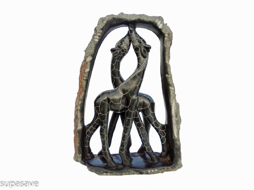 Hand Carved African Soapstone Giraffe Figurine Sculpture Statue ...
