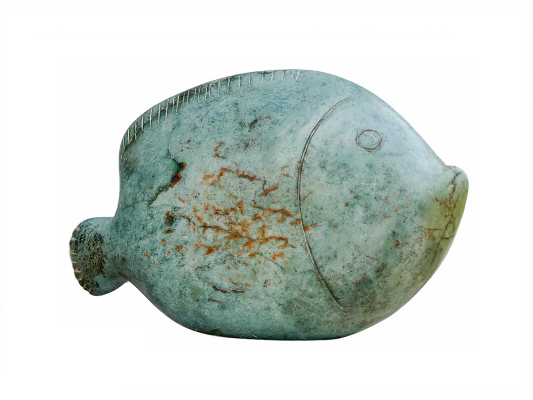 12” Large Stone Fish Garden Statue - Outdoor Fishing Decor, Cement Koi ...