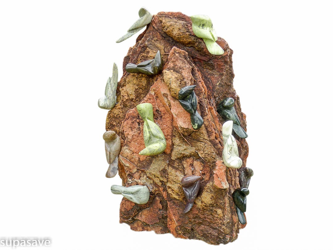 Natural Shona Stone Bird Wall Sculpture | Handcrafted Jade Birds on ...