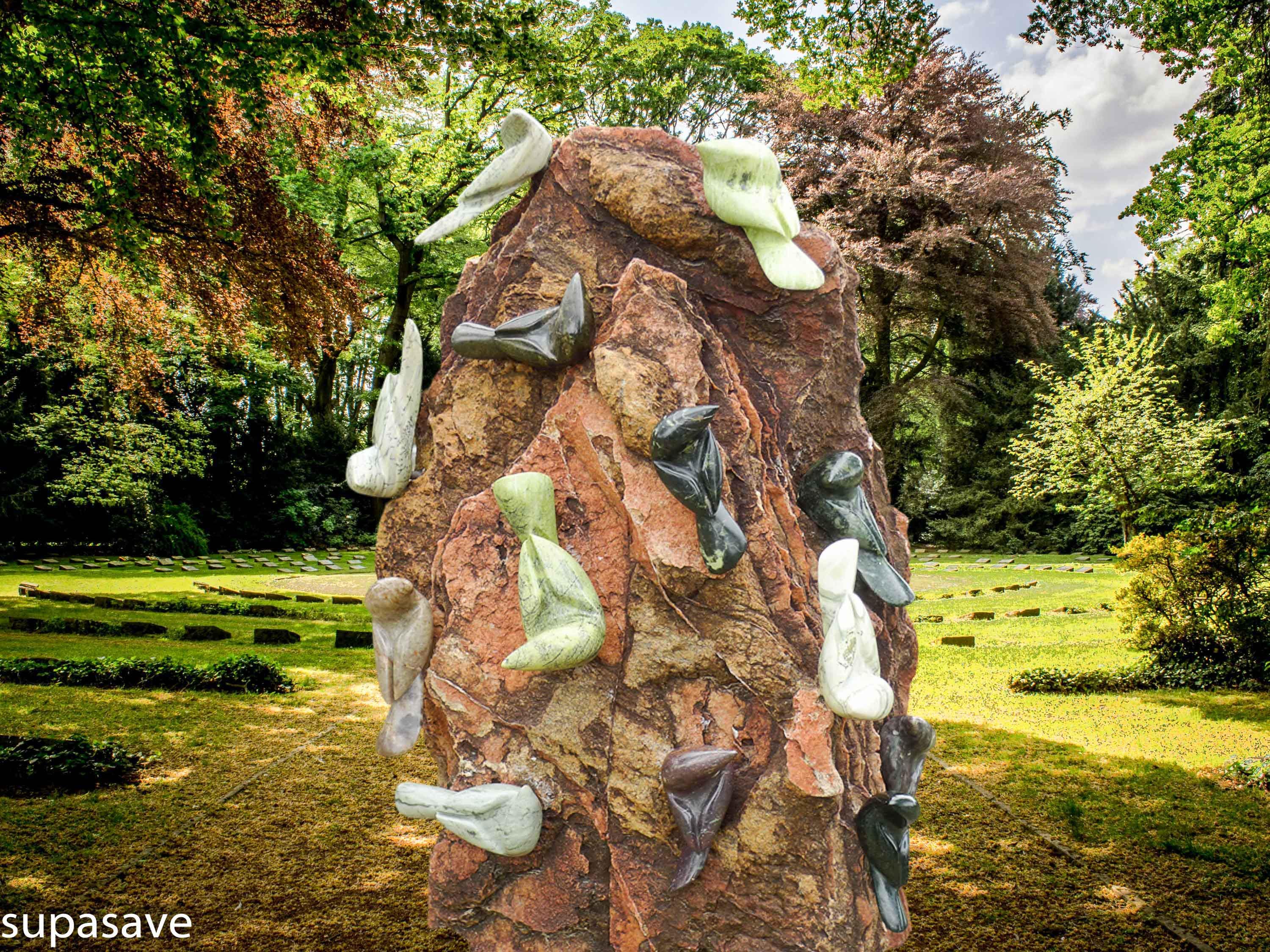 Natural Shona Stone Bird Wall Sculpture | Handcrafted Jade Birds on ...