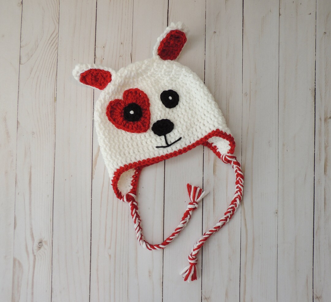 Crochet Puppy Love Valentine Heart Hat - Etsy