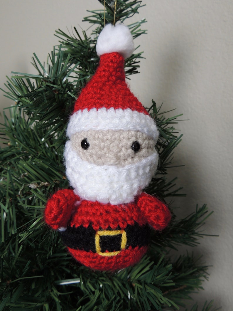 Crochet Christmas Santa Claus Ornament - Etsy