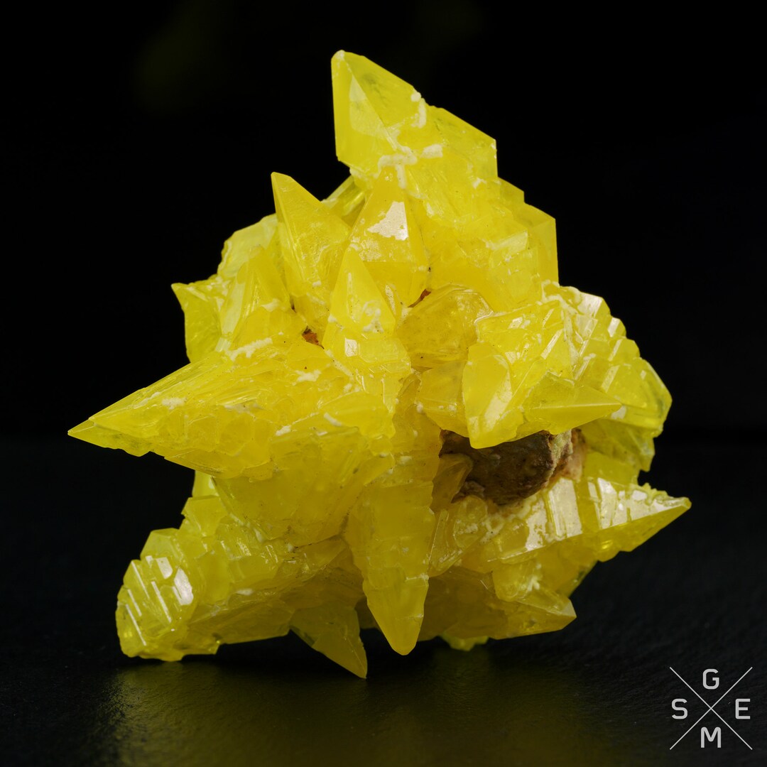 Sulphur Crystal on Matrix Rough Mineral Specimen Bright Yellow Sulfur ...