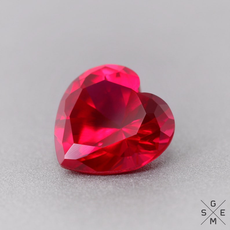 Heart Shape Ruby Loose Raspberry Red Gemstone for Jewelry Making ...