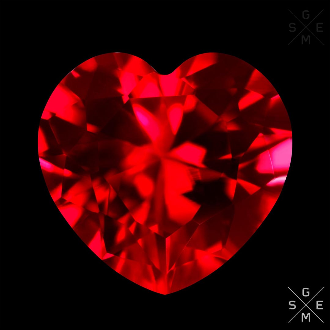 Ruby Heart Cut Genuine Loose Gemstone Raspberry Red Heart Shaped Lab ...