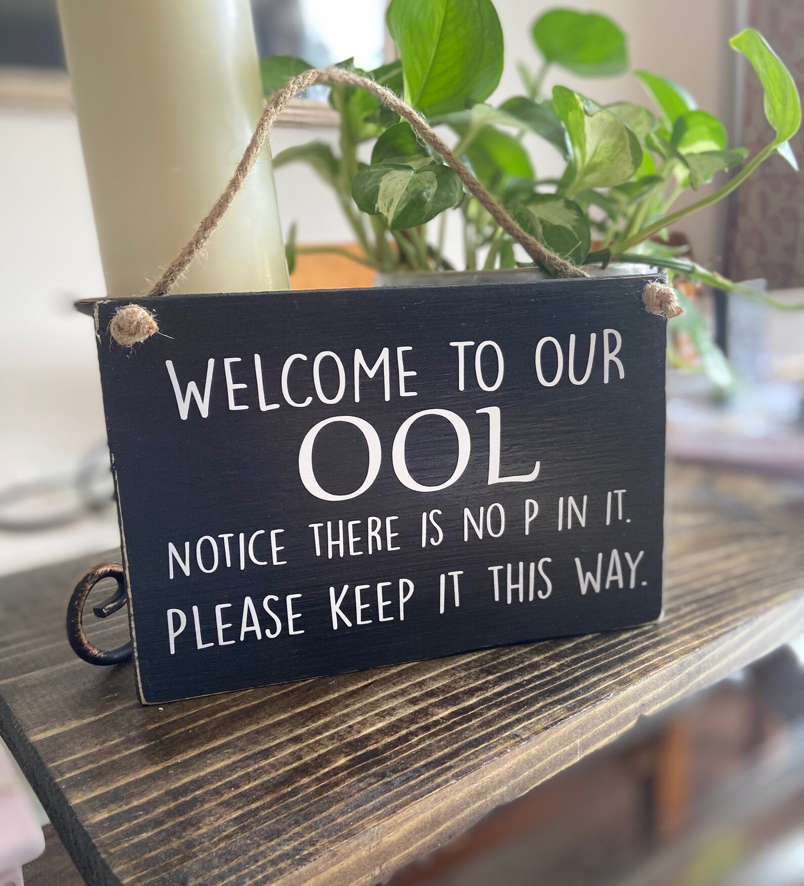 Welcome To Our Ool Sign Small Pool Sign No Pee In Pool | Etsy