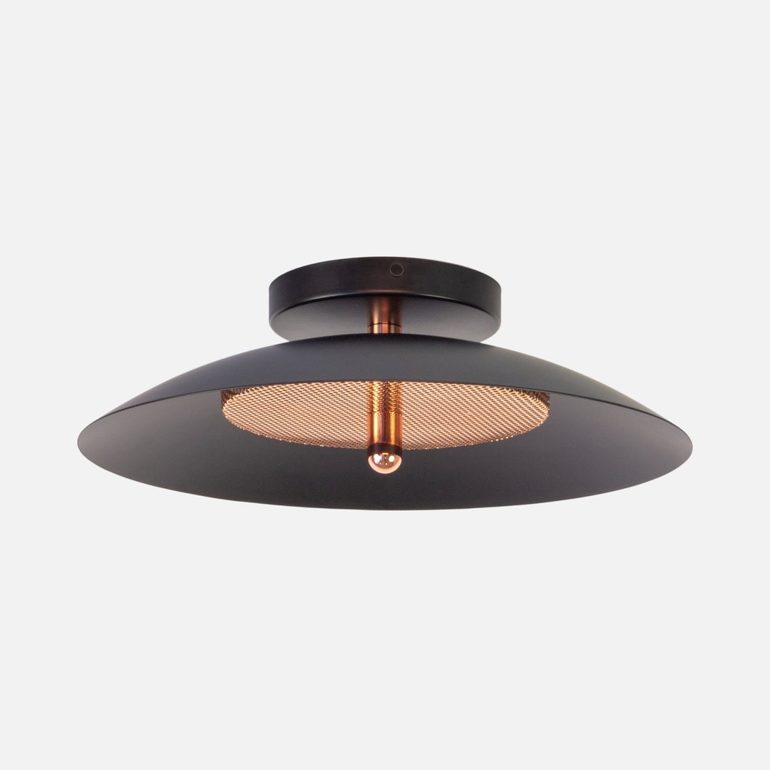 Signal Flush Mount, Black and Copper, in Stock, Modern Ceiling Light ...