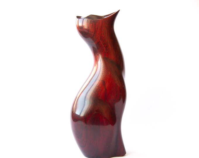 Wooden Cat Statue, Wooden Cat Figurine, Wood Carving, Hand Carved - Etsy