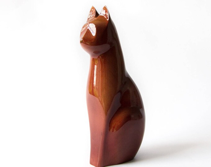 Wooden Cat Statue, Wooden Cat Figurine, Wood Carving, Hand Carved ...