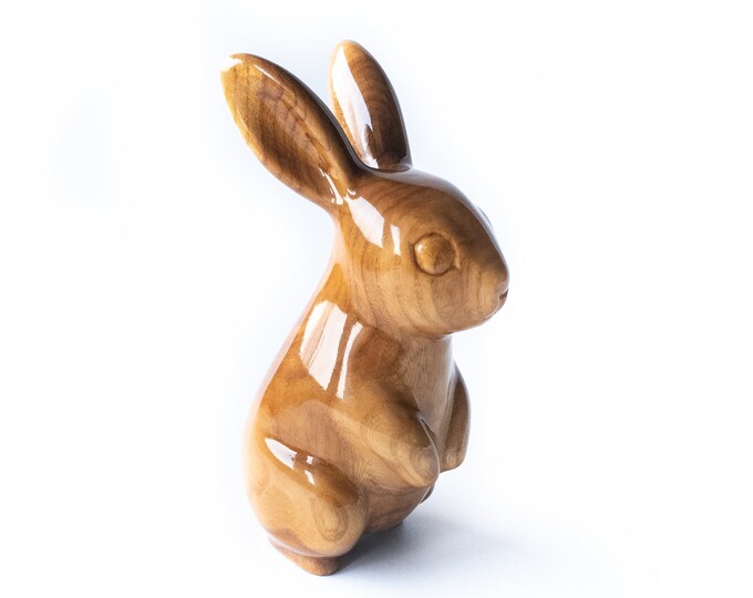 Wood Carving Rabbit Statue - Etsy