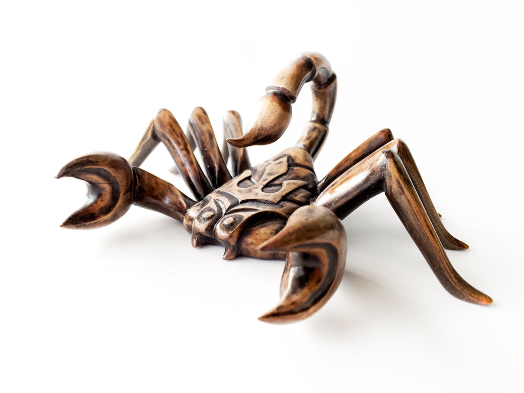 Wood Carving Scorpion Statue - Etsy