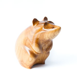 Wood Carving Rat Statue - Etsy