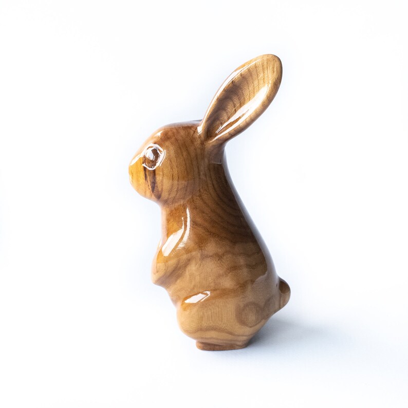 Wood Carving Rabbit Statue | Etsy