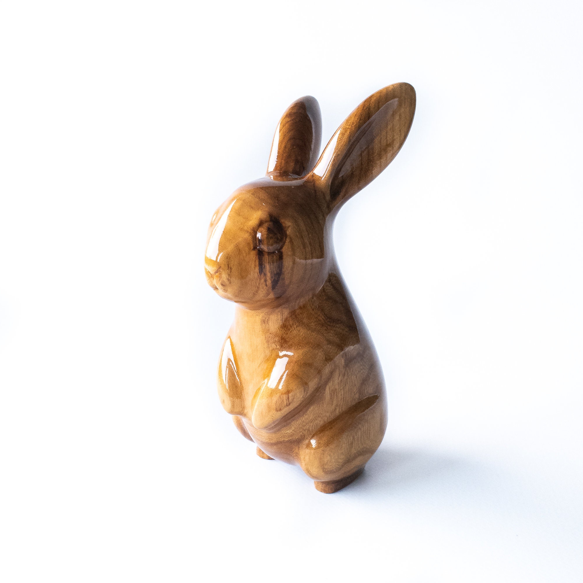 Wood Carving Rabbit Statue | Etsy