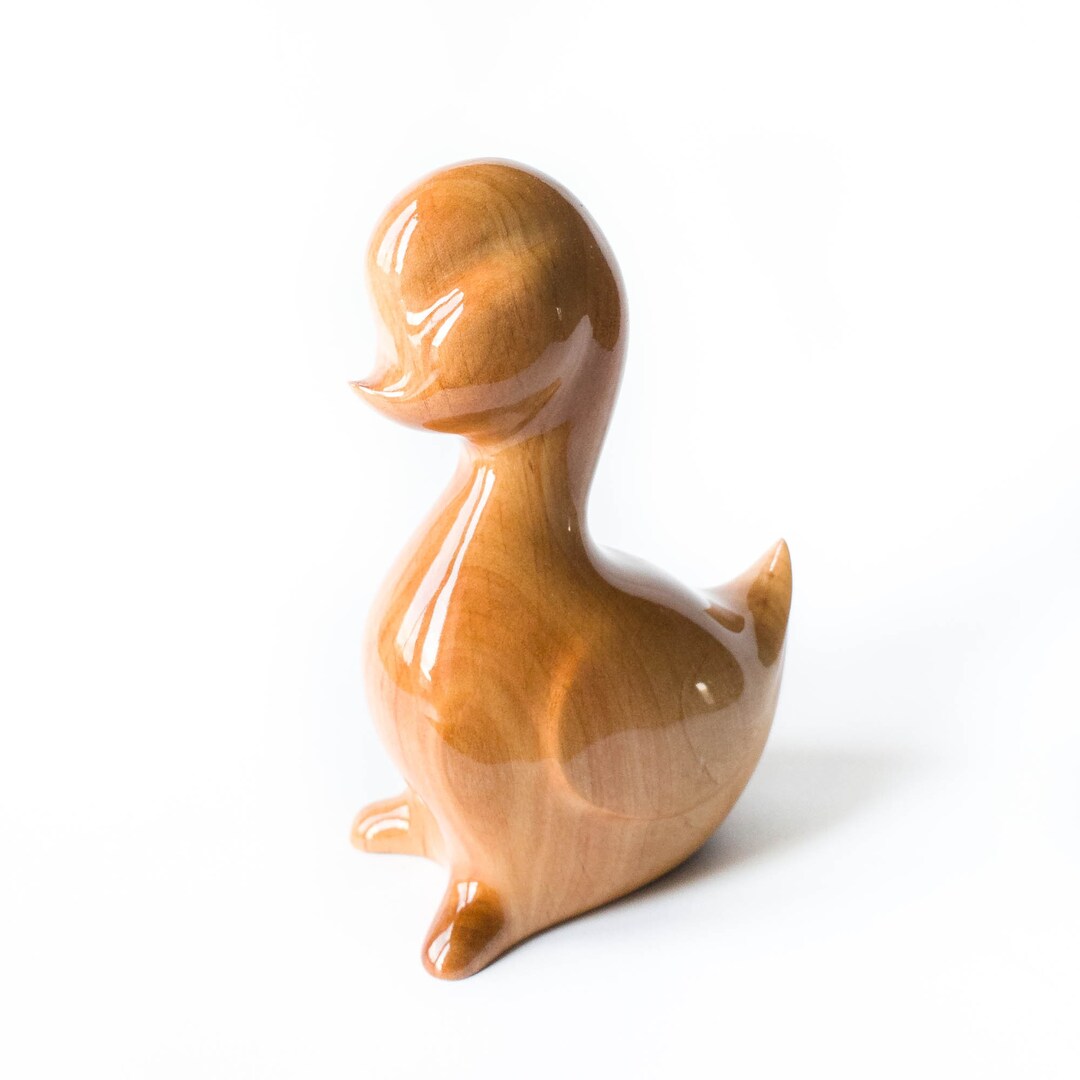 Hand Carved Ash Wood Duck Figurine: Minimalist Sculpture - Etsy