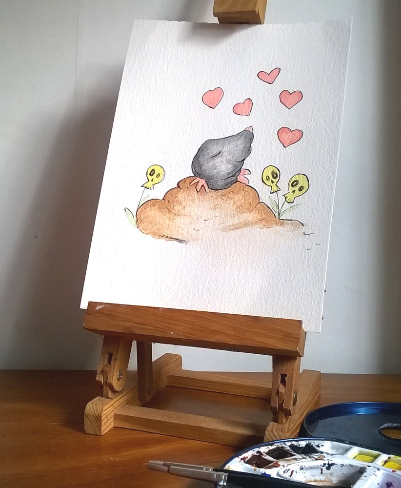 Quirky Mole Original Painting, Mole Nursery Wall Art, Original ...