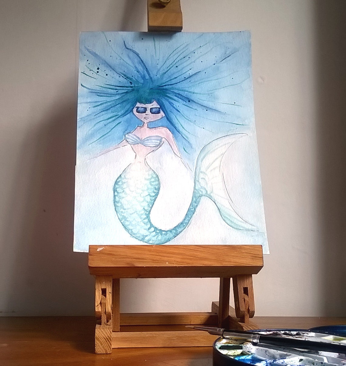 Mermaid Watercolour, Original Watercolour Painting, Mermaid, Cute ...