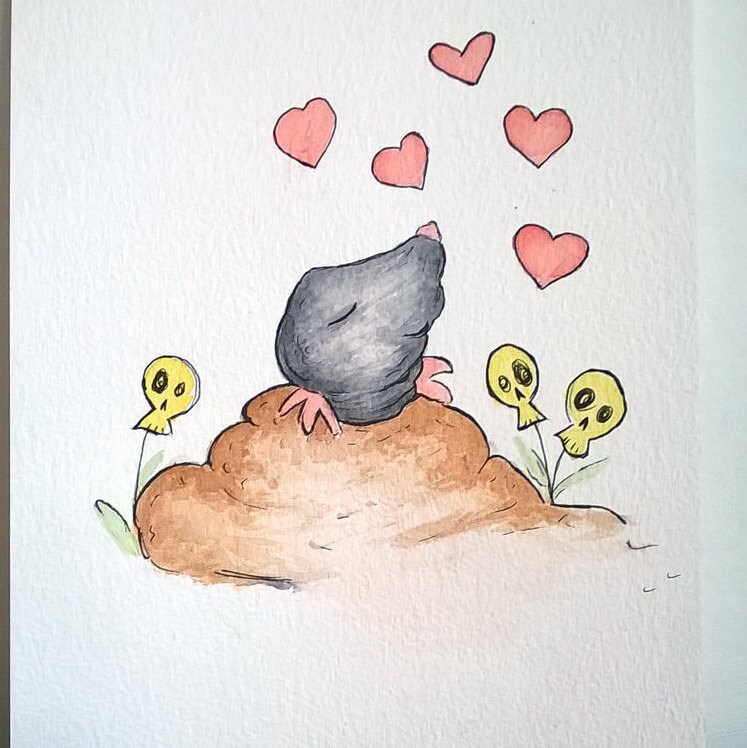 Quirky Mole Original Painting, Mole Nursery Wall Art, Original ...