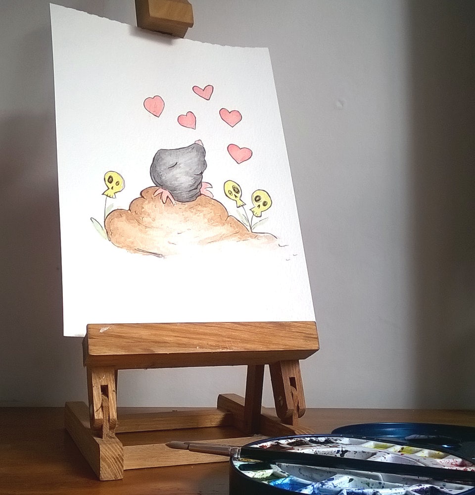 Quirky Mole Original Painting, Mole Nursery Wall Art, Original ...