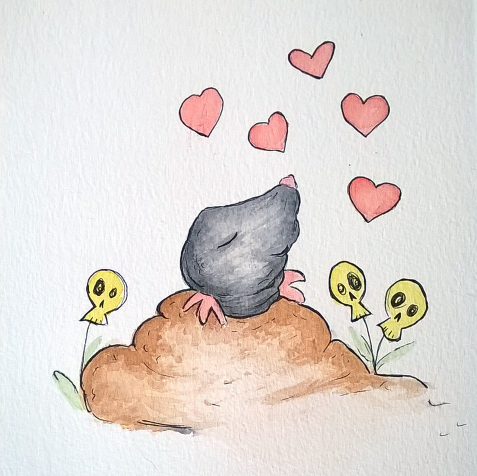 Quirky Mole Original Painting, Mole Nursery Wall Art, Original ...