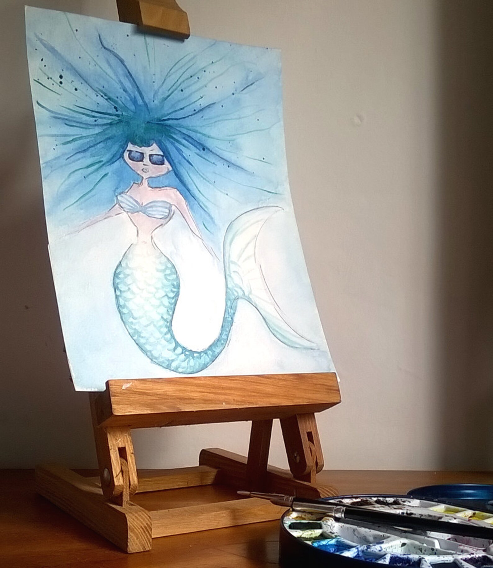 Mermaid Watercolour, Original Watercolour Painting, Mermaid, Cute ...
