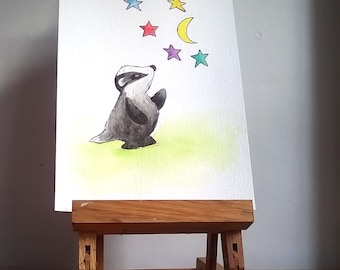 Quirky Mole Original Painting, Mole Nursery Wall Art, Original ...