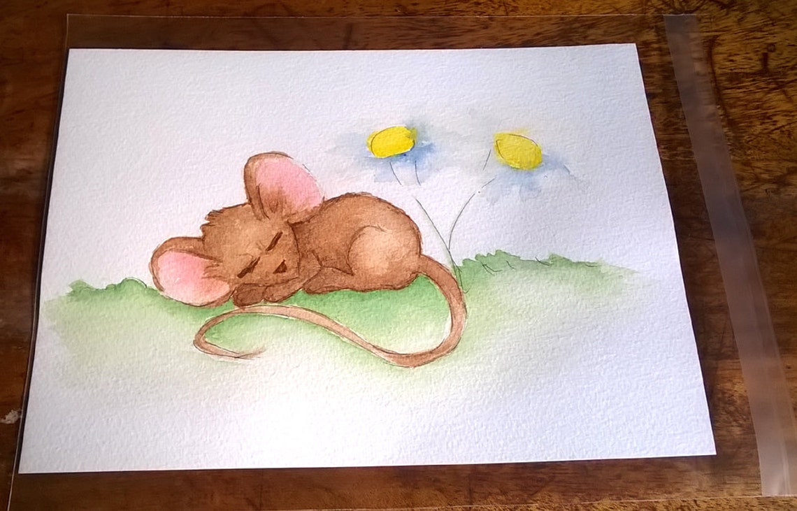 Cute Mouse Original Watercolour Painting Nursery Room Art - Etsy UK