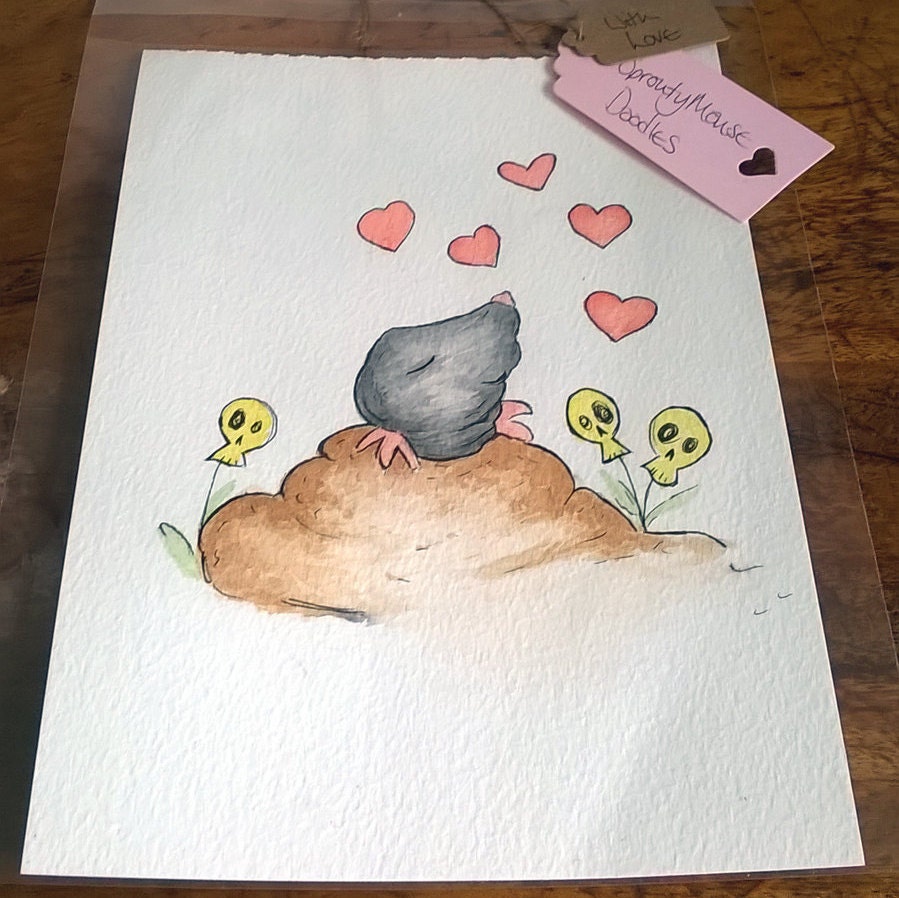 Quirky Mole Original Painting, Mole Nursery Wall Art, Original ...