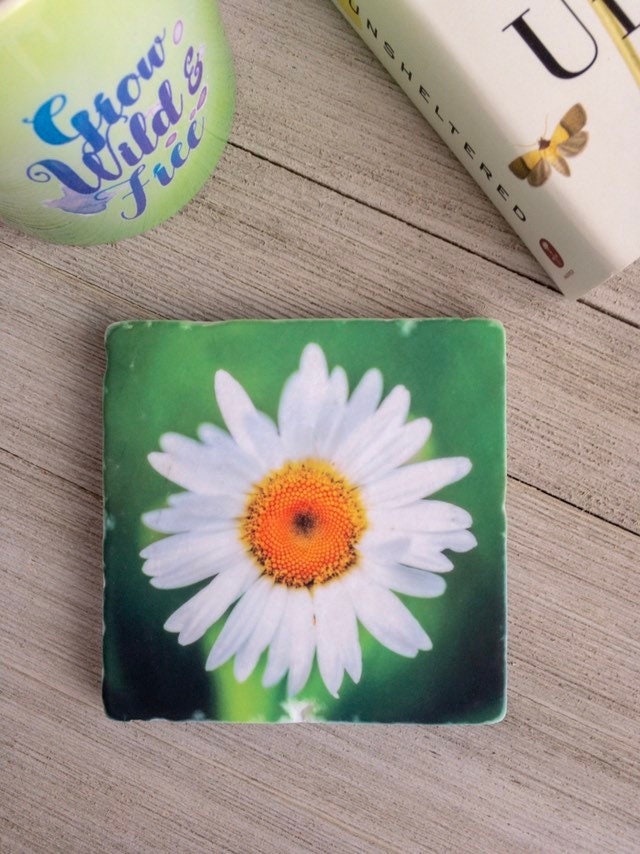 Daisy Flower Coasters Flower Drink Coasters Handmade Stone - Etsy