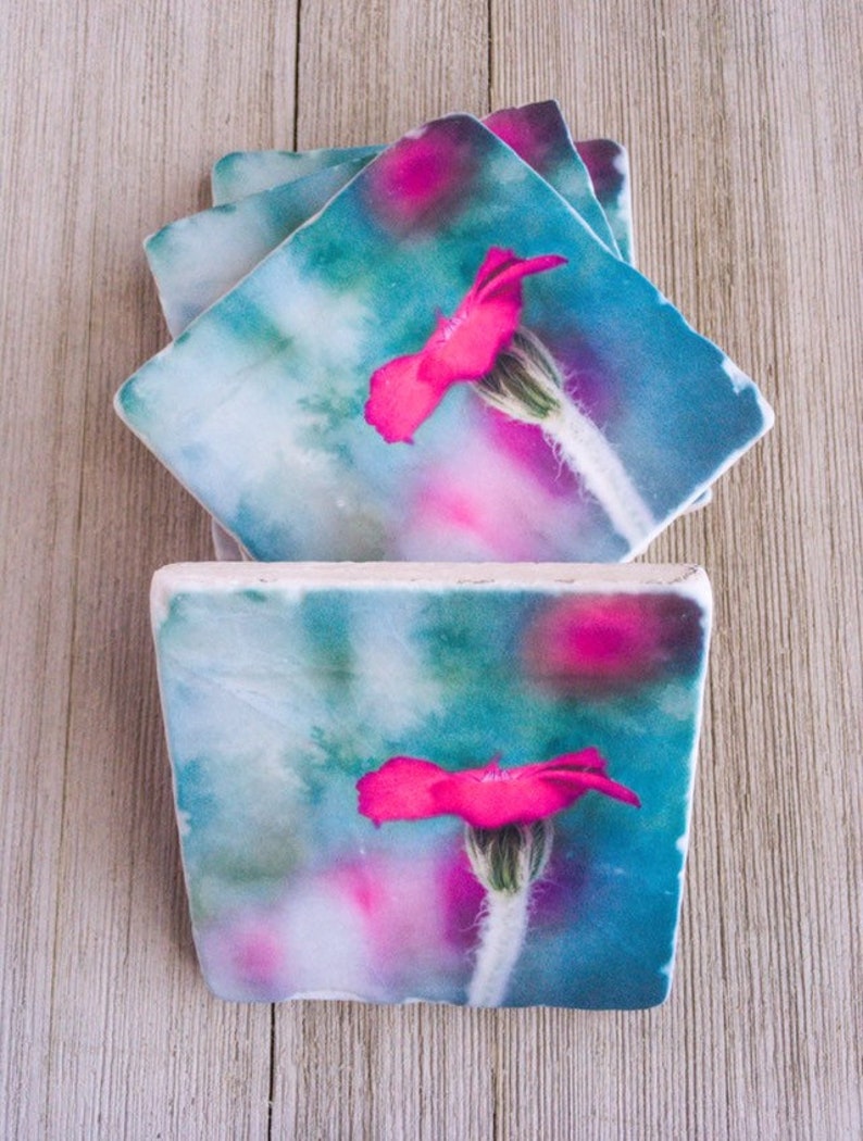 Flower Coasters ~ Watercolor Flower Drink Coasters ~ Handmade Stone ...