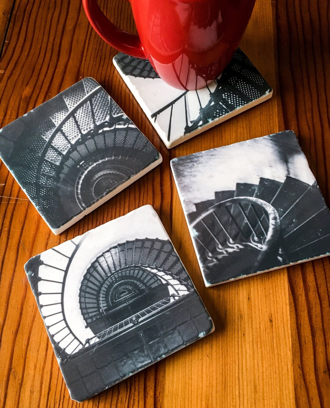 NC Lighthouse Coasters ~ Outer Banks NC ~ Set of 4 ~ Handmade Stone ...