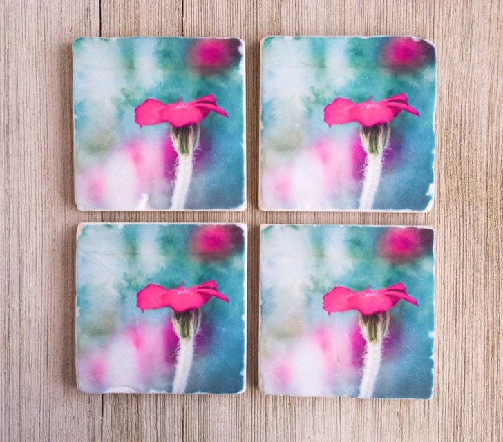 Flower Coasters ~ Watercolor Flower Drink Coasters ~ Handmade Stone ...