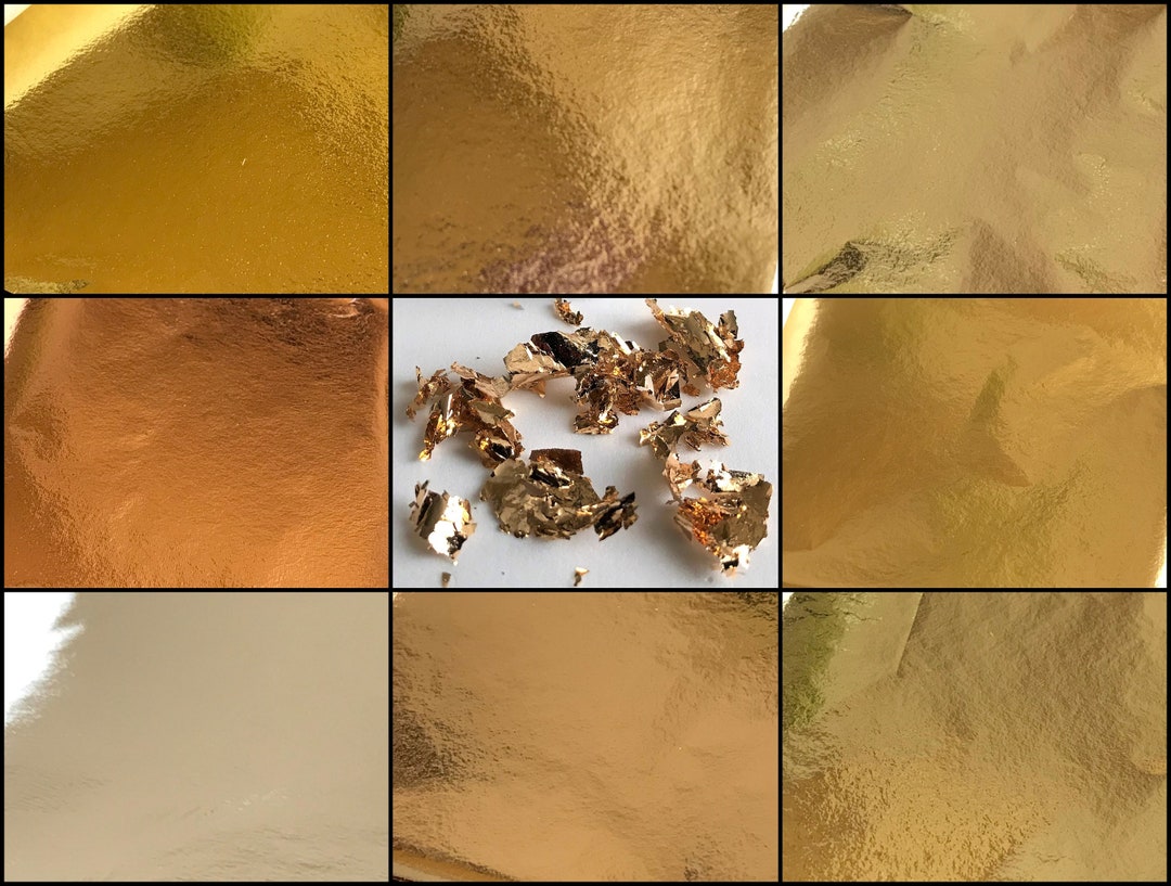 Art Craft Paper Imitation Gold Leaf Paper for DIY Arts Gilding Slime ...