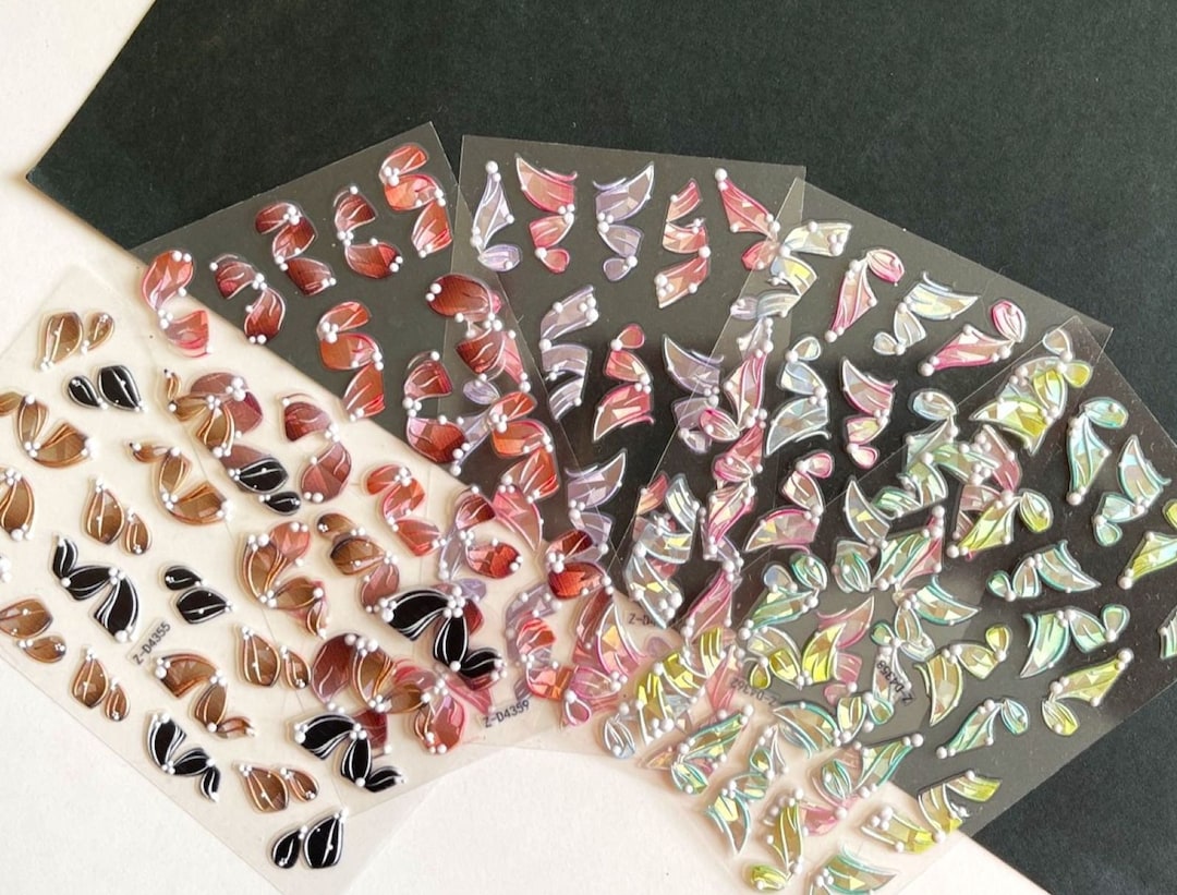 Japanese Sweet Ribbon Nail Sticker Decal,5d Adhesive Silk Nail Sticker ...