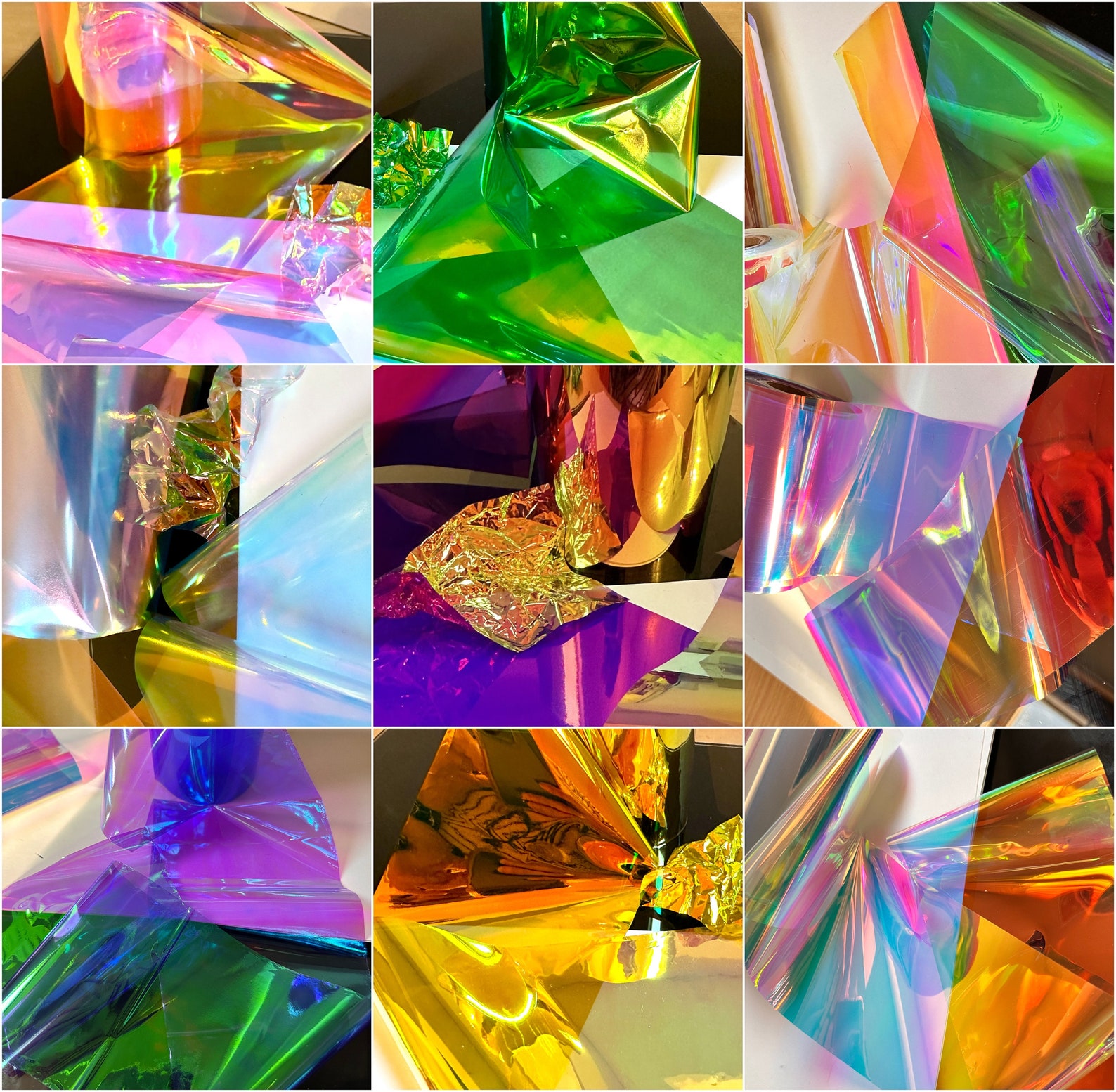Thick Colorful Opal, Fire Opal Glass Paper Iridescent Dichroic Film ...